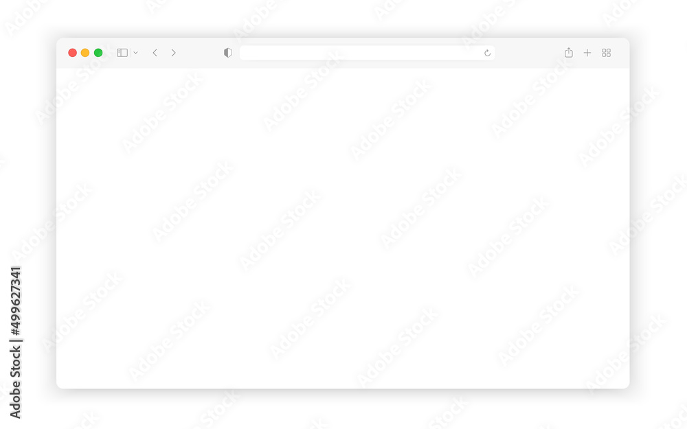 Image vectorielle Stock Web browser window white template. Realistic blank browser window with ...
