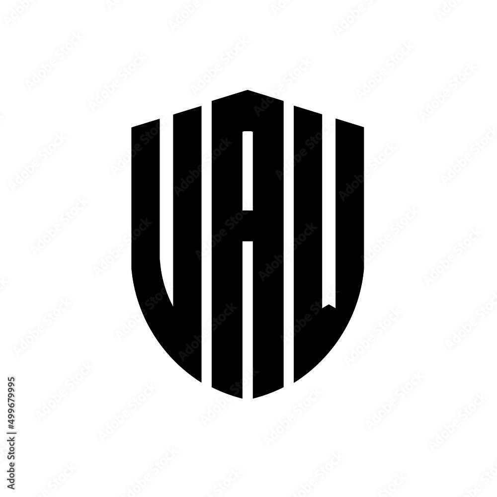 VAW letter logo design. VAW modern letter logo with black background ...