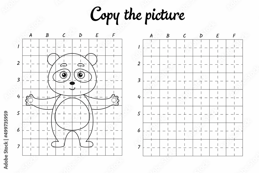 Copy the picture. Draw by grid. Coloring book pages for kids ...