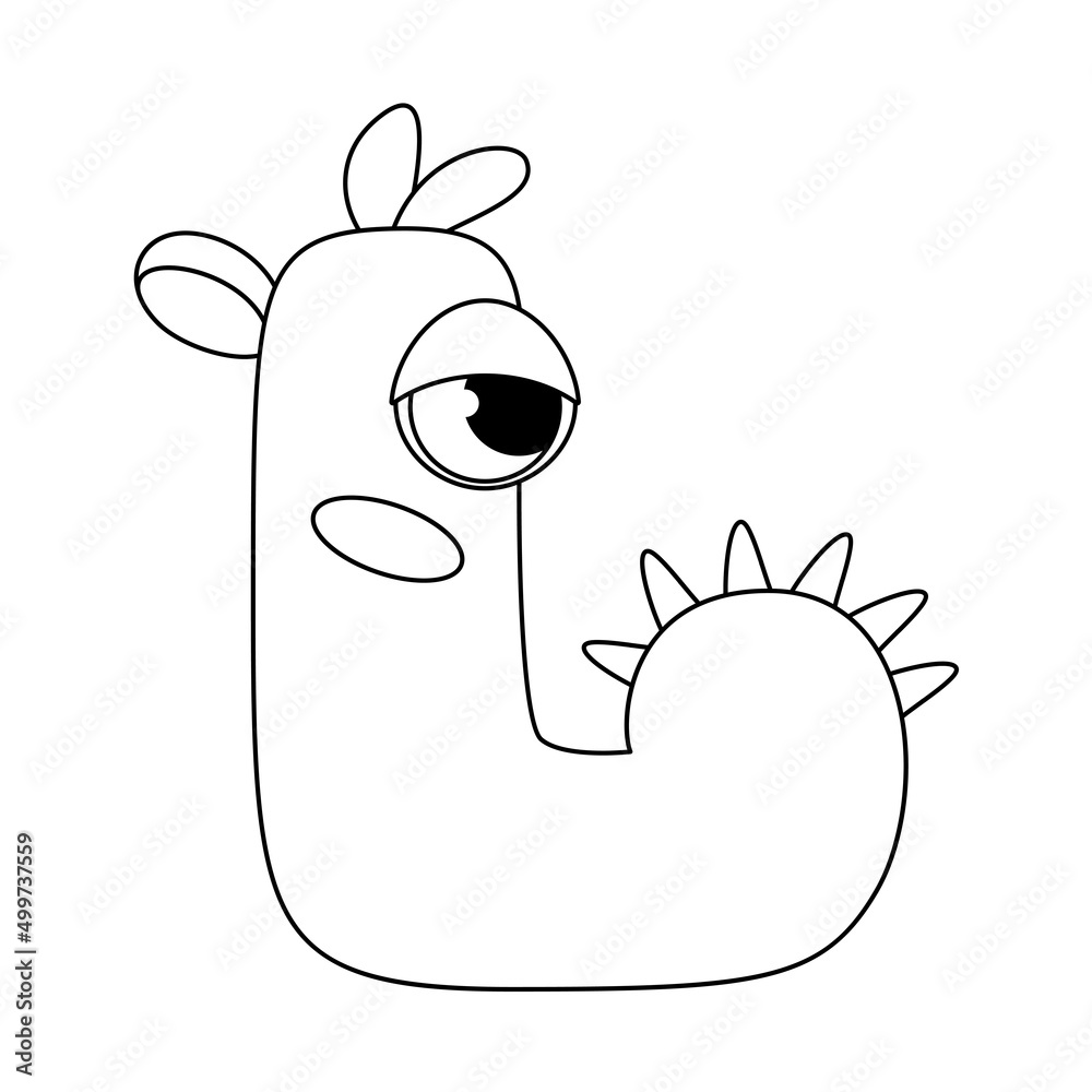 Monster alphabet coloring page book. Coloring page english alphabet for ...