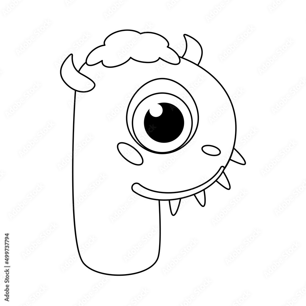 Monster alphabet coloring page book. Coloring page english alphabet for ...
