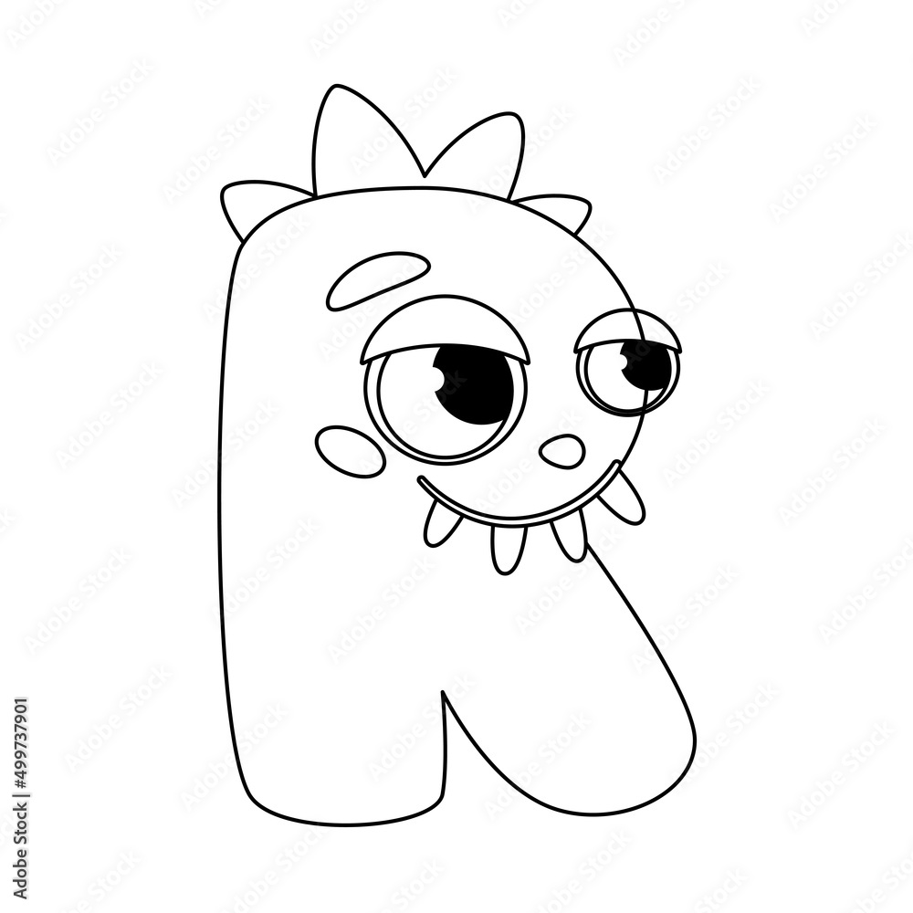 Monster alphabet coloring page book. Coloring page english alphabet for ...