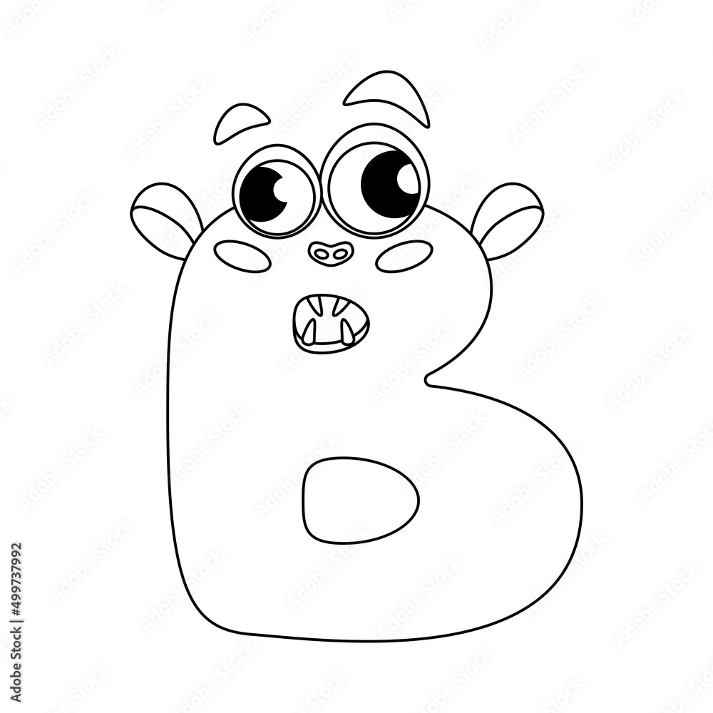 Vector de Stock Monster alphabet coloring page book. Coloring page ...