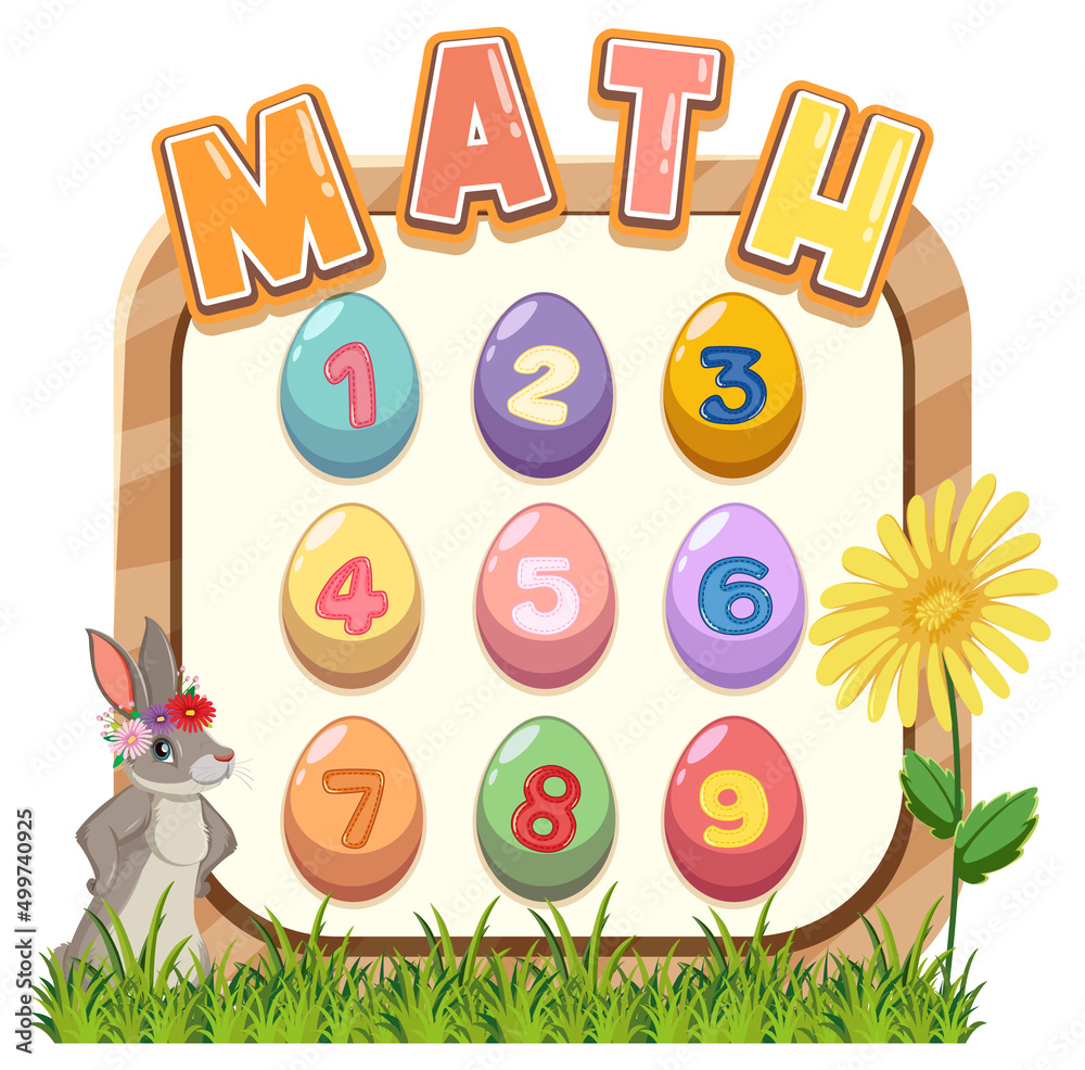 Counting number 0 to 9 and math symbols Stock Vector | Adobe Stock