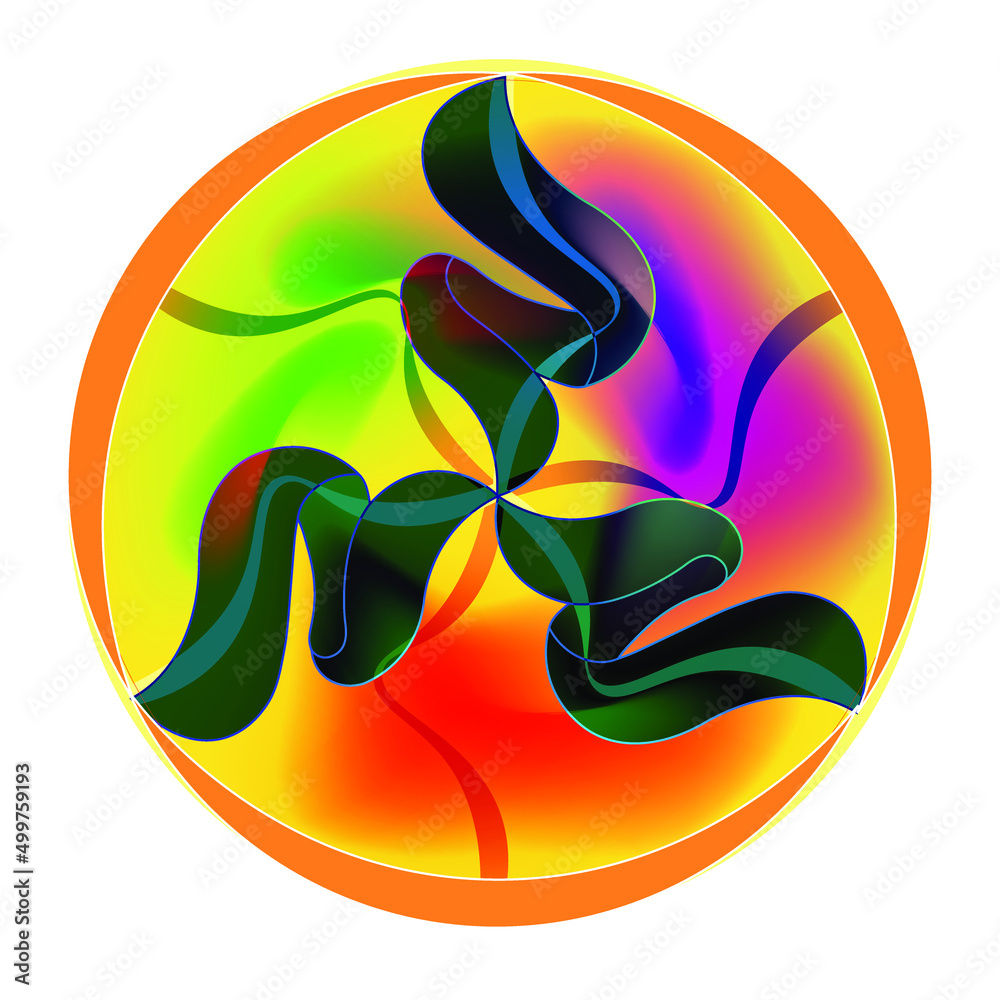 Creative company logo. The colors of the rainbow overlap each other to ...