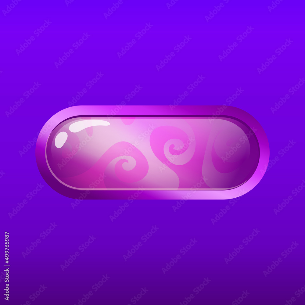 Game button in 2d style on colorful background. Options panel settings ...