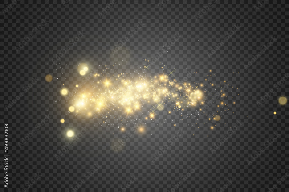 Brilliant gold dust vector shine. Glittering shiny ornaments for ...