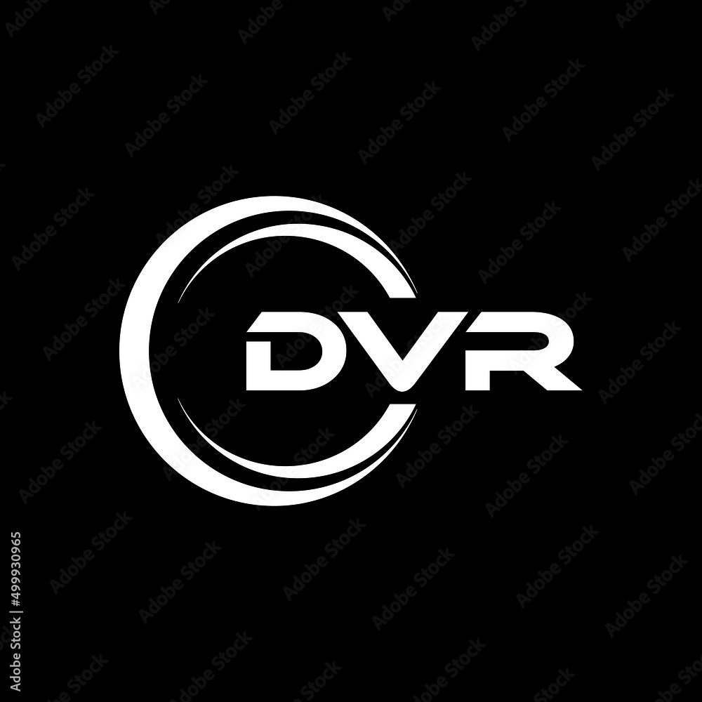 Vector de Stock DVR letter logo design with black background in ...