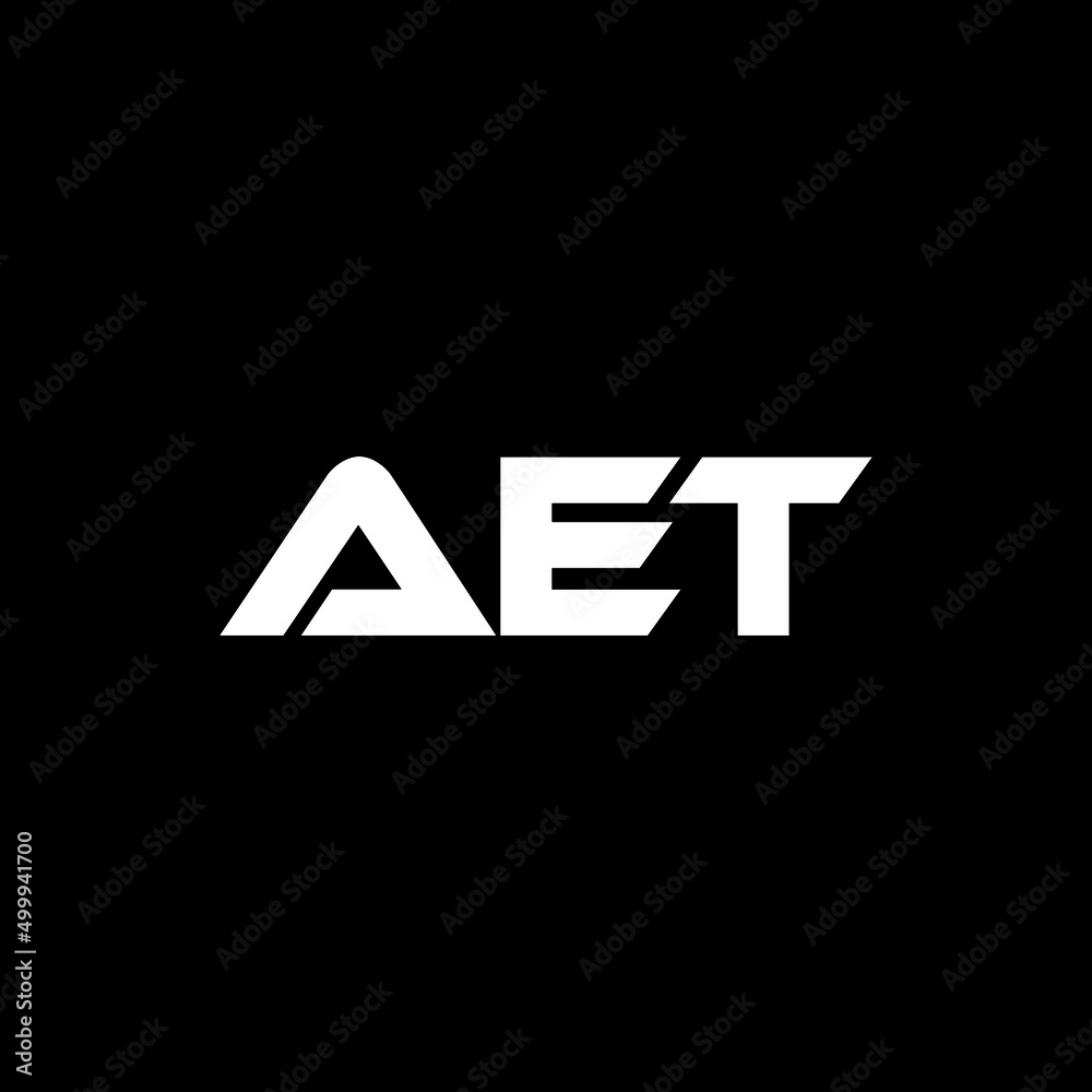 AET letter logo design with black background in illustrator, vector ...