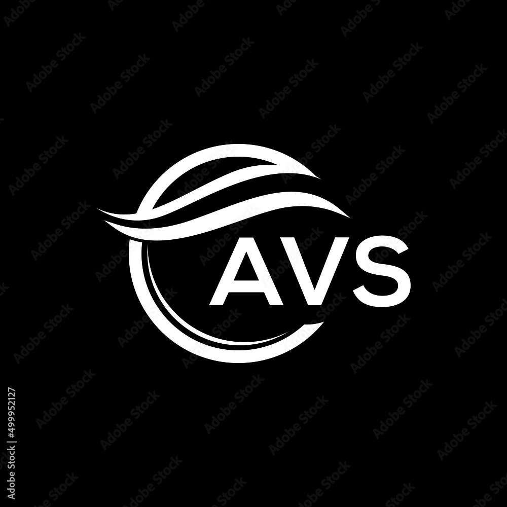 AVS letter logo design on black background. AVS creative initials letter logo concept. AVS ...