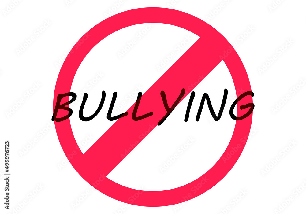 Icono de prohibido acoso escolar o bullying. Stock Vector | Adobe Stock