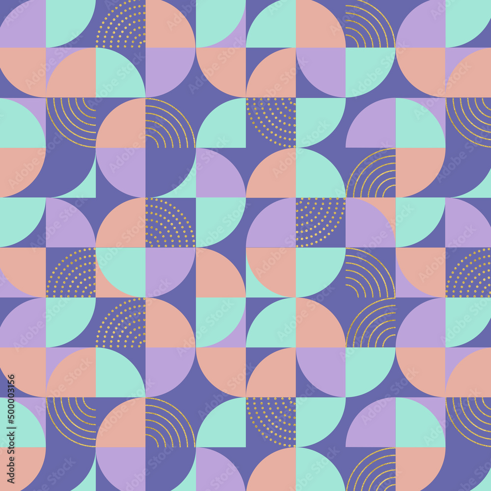 Geometric pattern in trendy colors in neo geo style. For backgrounds ...