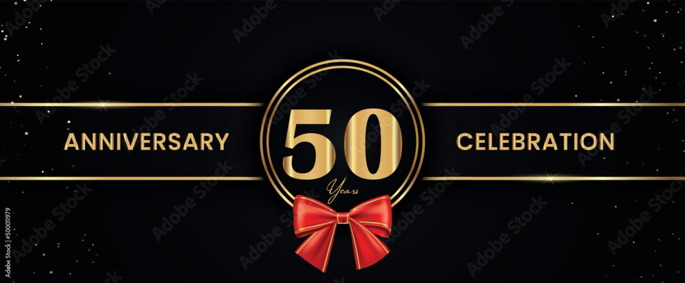 50 Year Anniversary Celebration Vector Template Design. 50 years golden ...