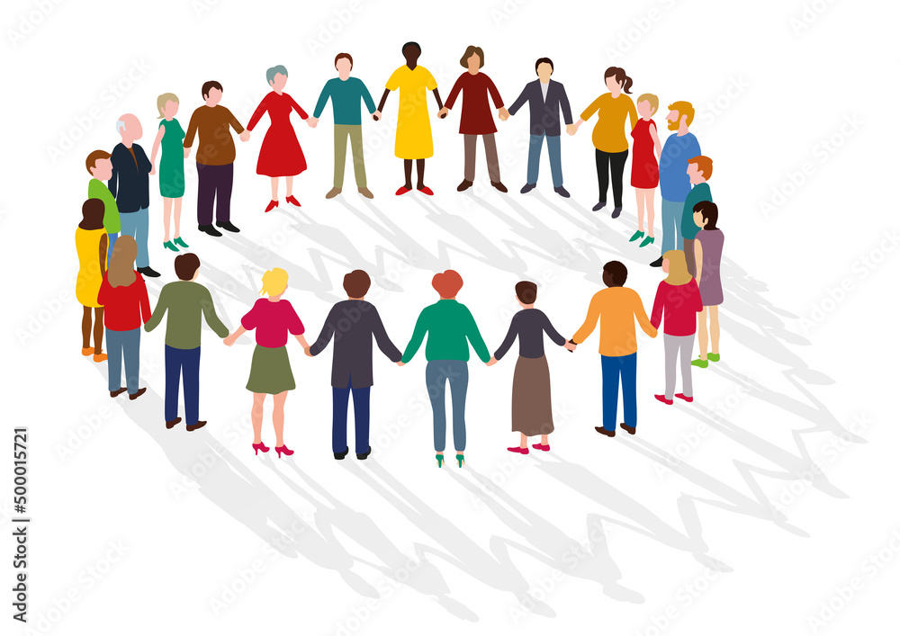 Concept de la fraternité et de la solidarité, avec un dessin de ...