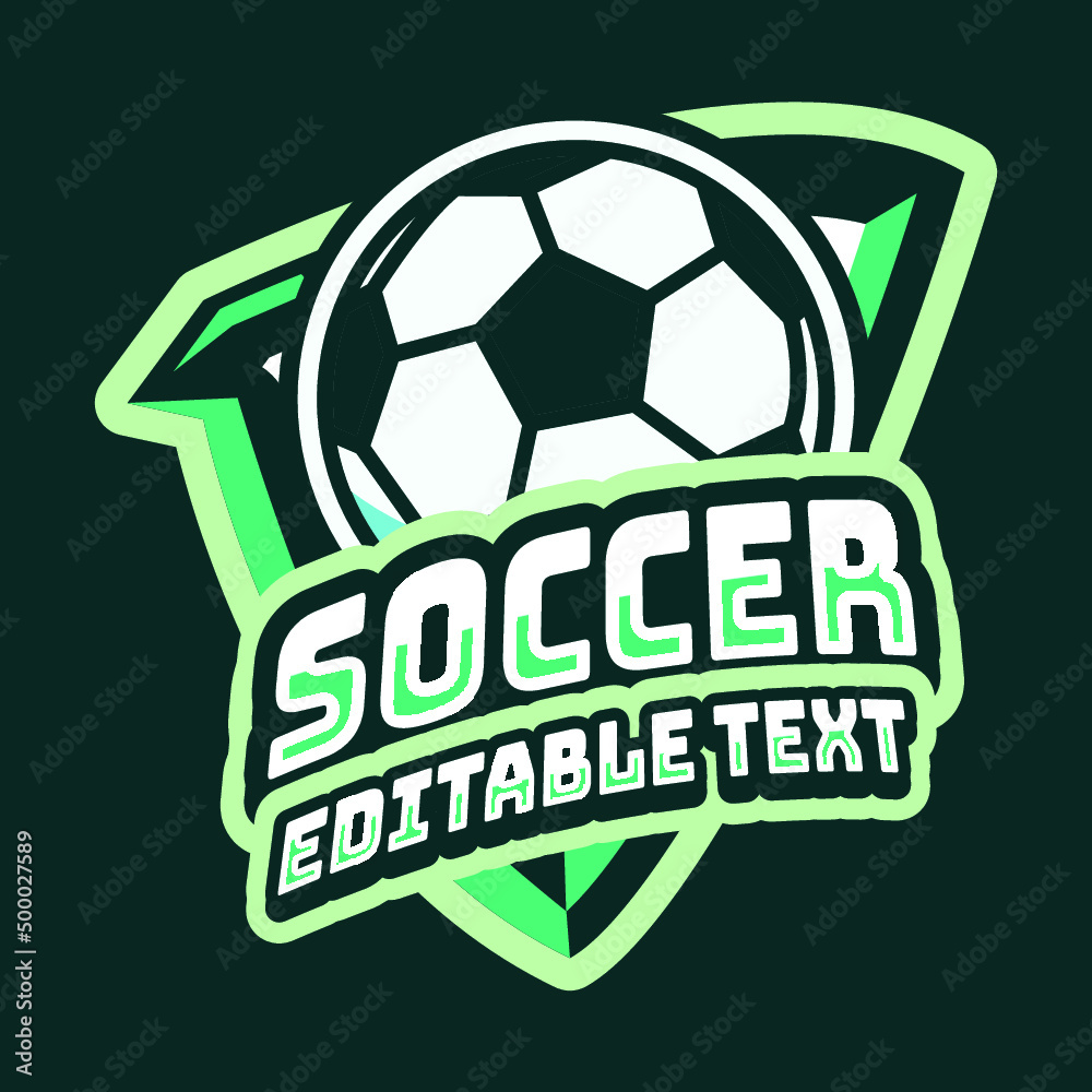 Vector illustration of a modern logo for soccer and sport related ...