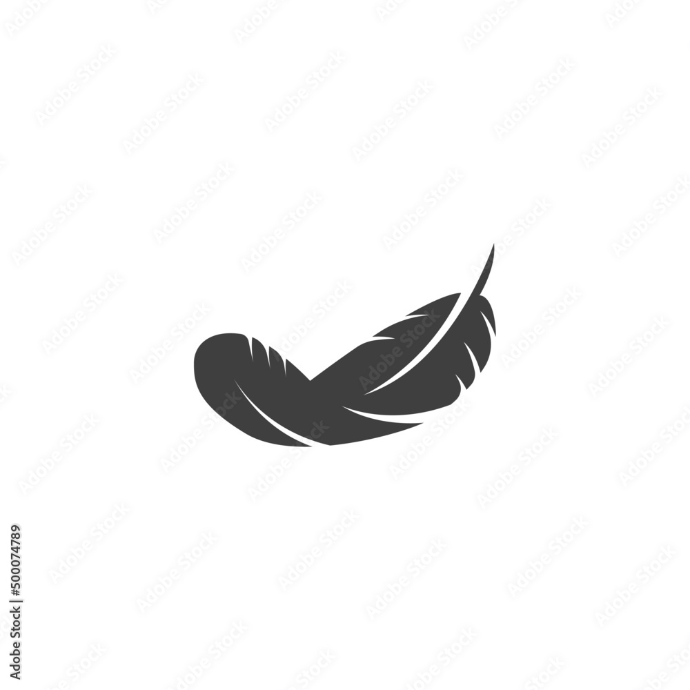 Vector sign of the feather symbol is isolated on a white background ...