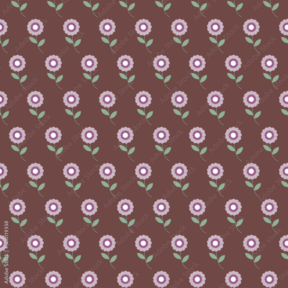 Seamless vector pattern with minimalistic floral pattern in Ditsy style ...