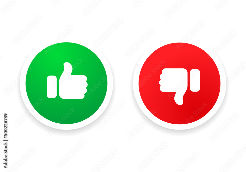 Vector de Stock Yes or no icon. Green tick symbol and red cross sign in ...