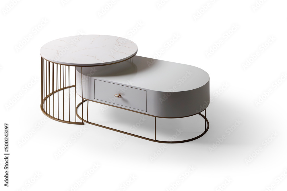 Modern coffee table on white background Stock Photo | Adobe Stock