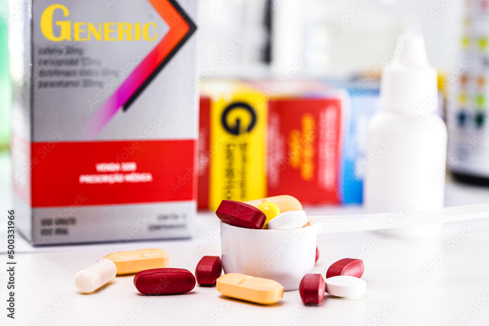 generic drug tablets and capsules, with the same active substance ...