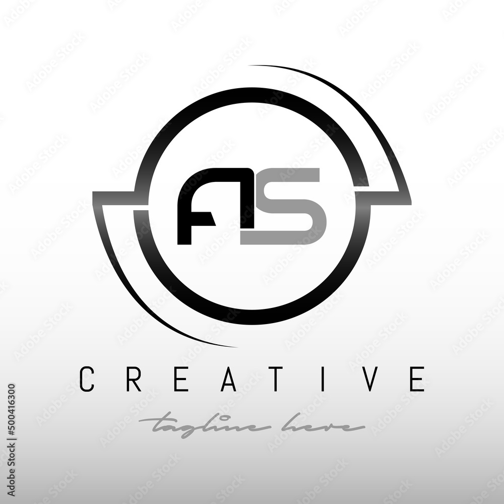 เวกเตอร์ Stock Initial Letter AS Logo With Creative Modern Business ...