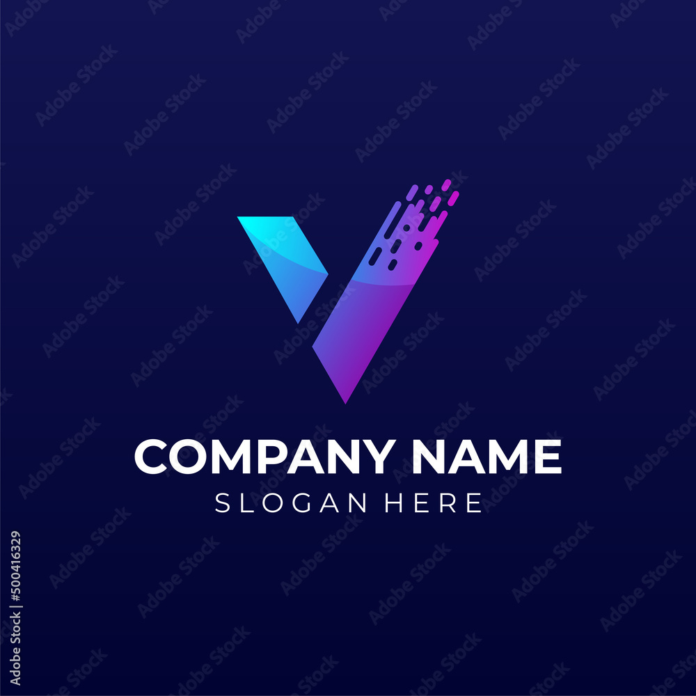 Abstract Letter V logo designs concept vector. V logo network ...