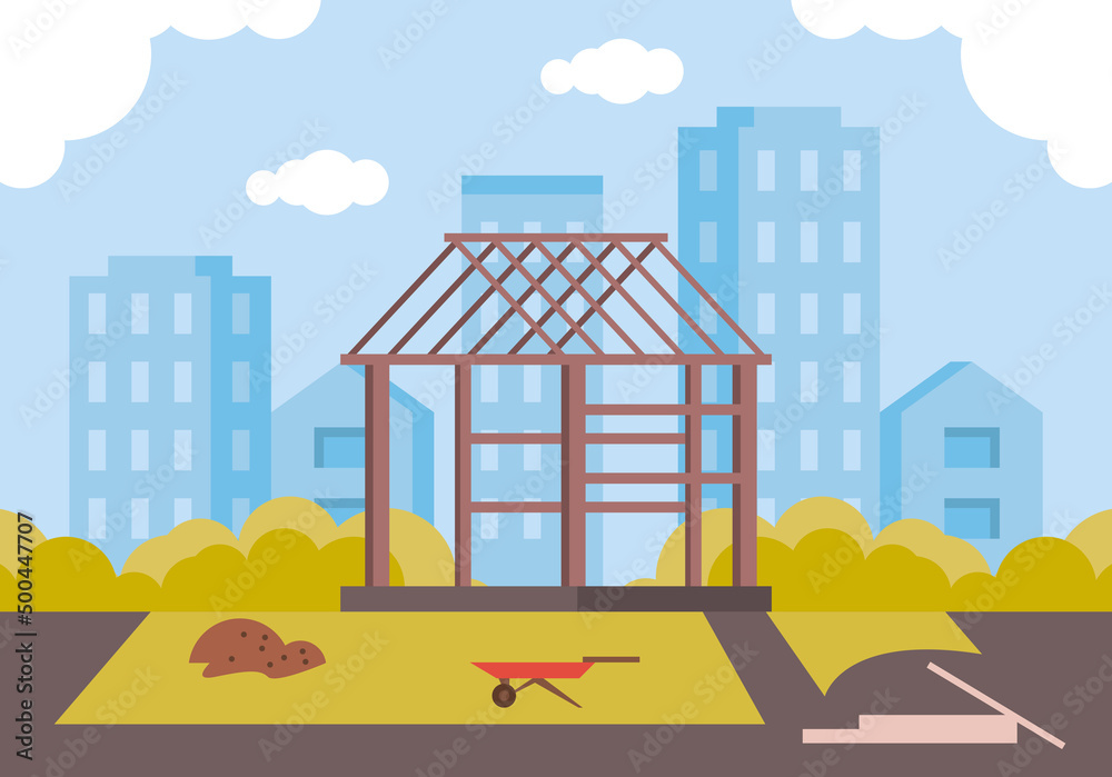 structure of construction house Stock Vector | Adobe Stock