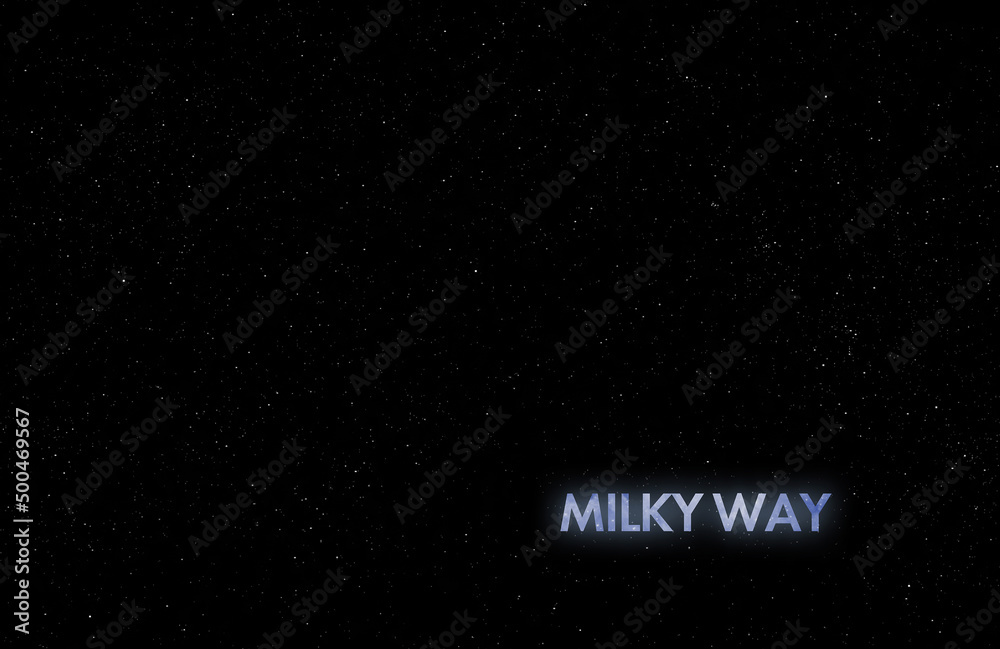 simple abstract milky way galaxy title text, stars in outer space ...