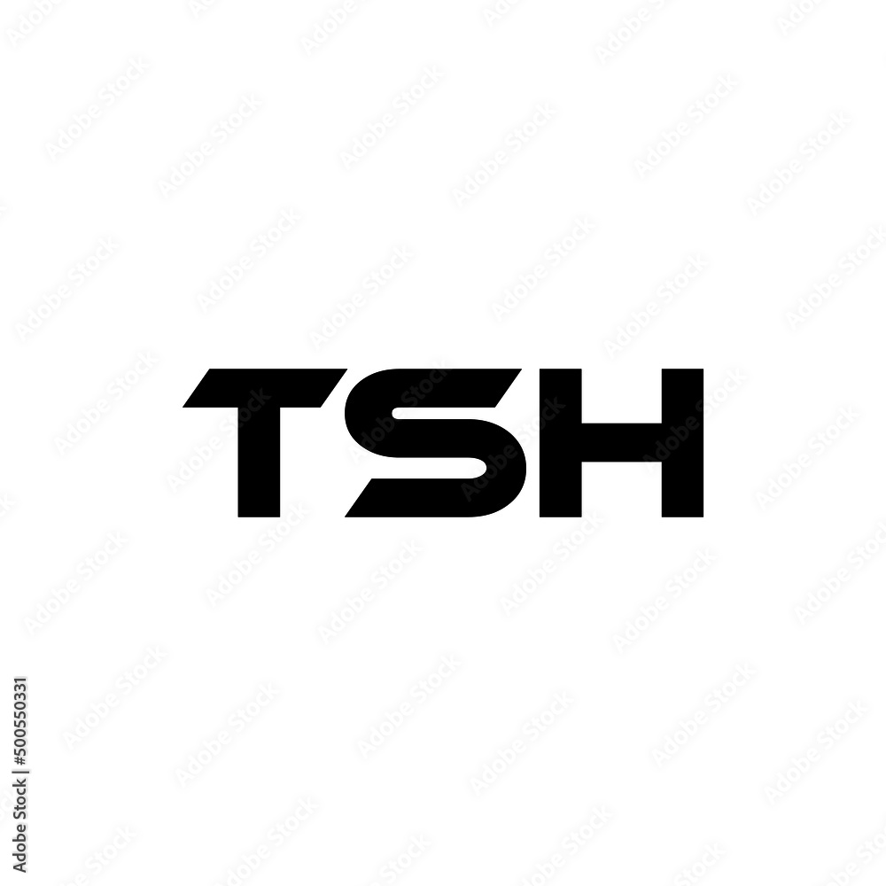 TSH letter logo design with white background in illustrator, vector ...