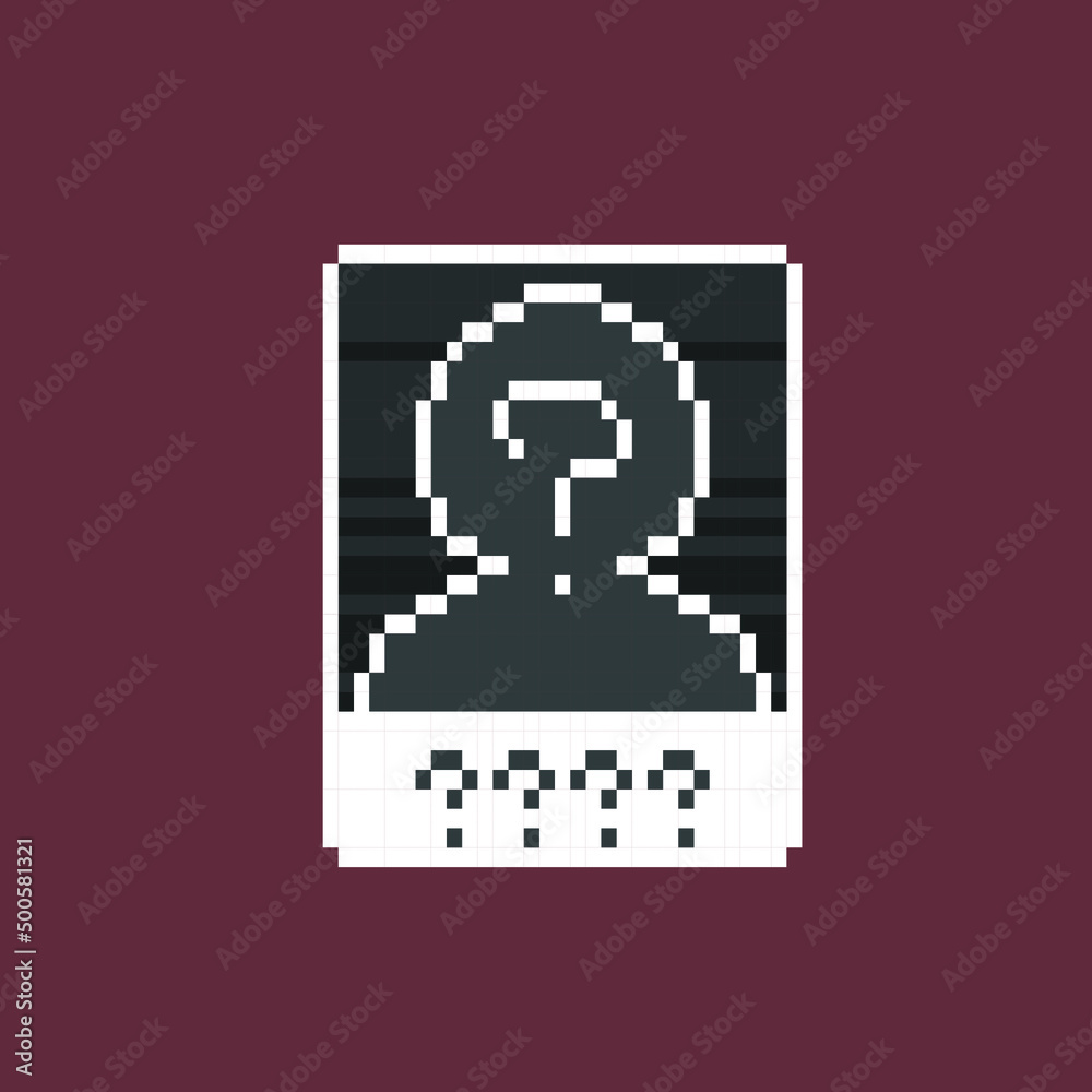 guess who card sign in pixel art style Stock Vector | Adobe Stock