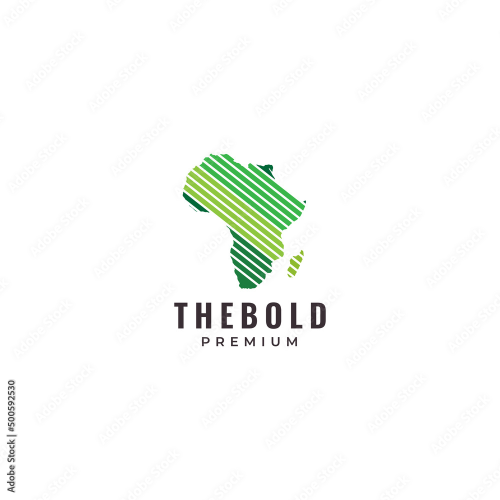 africa map logo green art design Stock Vector | Adobe Stock