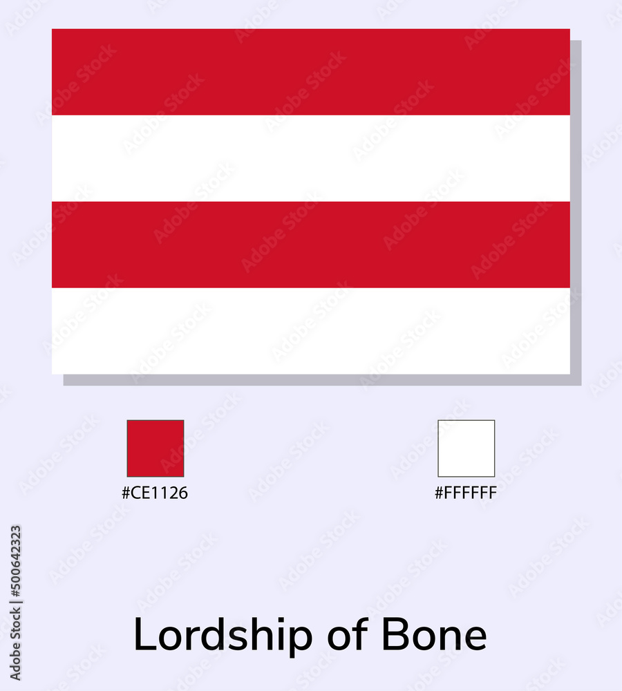 Vector Illustration of Lordship of Bone flag isolated on light blue ...
