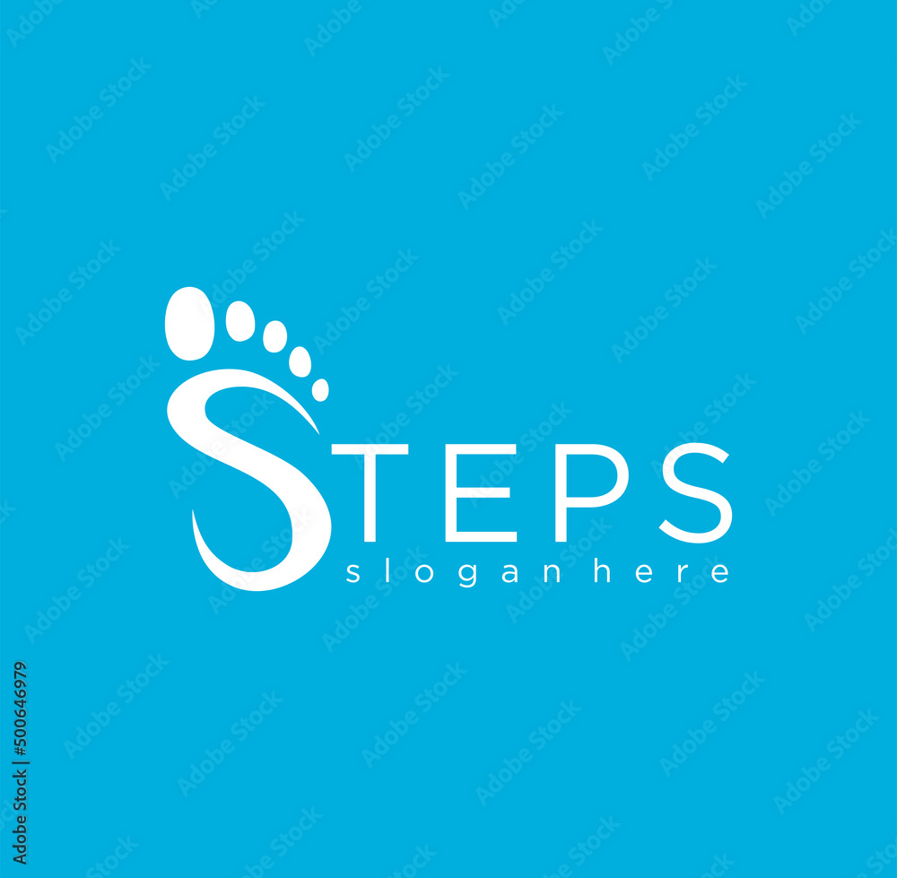 Letter S Feet Logo Icon Vector shape symbol. Footprint Step Logotype ...