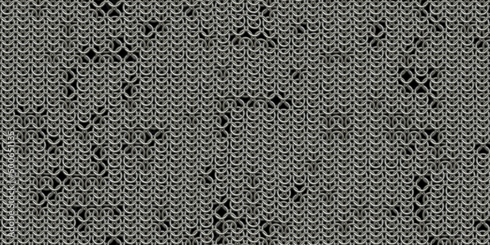 Seamless Chain Mail background surface pattern. Tileable steel gray and ...
