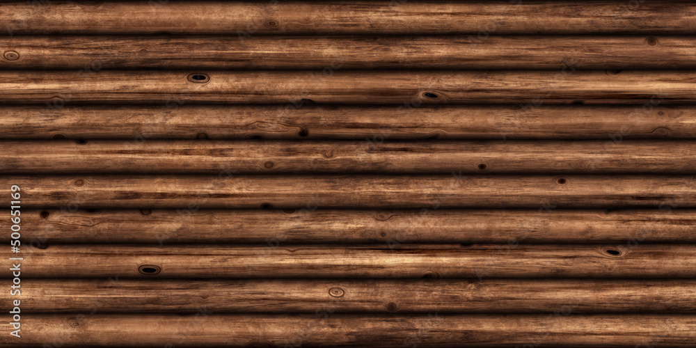Seamless natural wood log cabin wall background texture. Rustic old ...