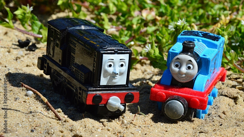 Die cast Mattel toys of Thomas the Tank Engine and his friend Diesel ...