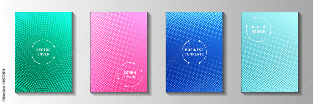 Minimal circle faded screen tone title page templates vector collection ...