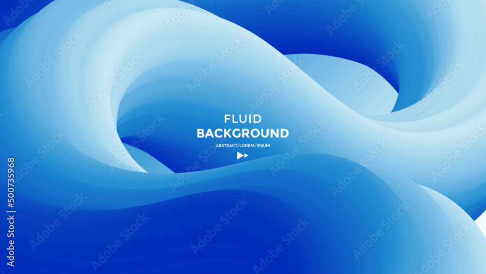 Blue Abstract fluid wave. Modern poster with gradient 3d flow shape. Innovation background ...