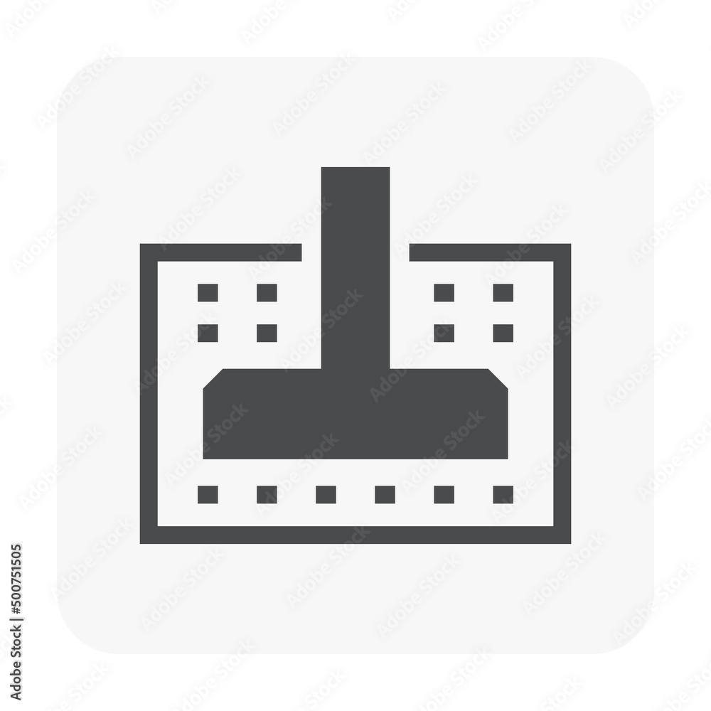 Foundation or footing at cross section vector icon. Shallow and spread ...