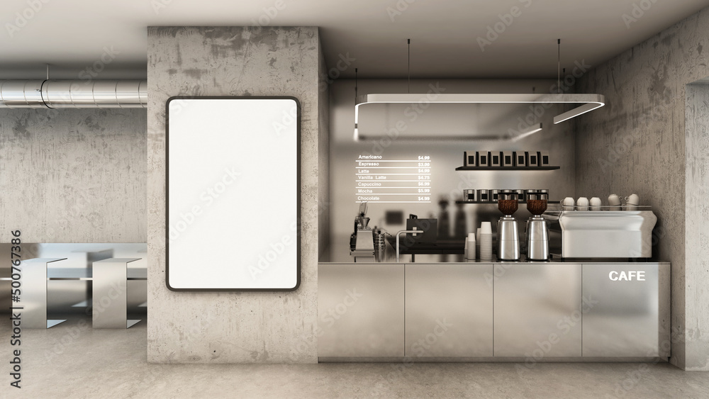Cafe shop Restaurant design Modern and Loft,Stainless steel counter ...