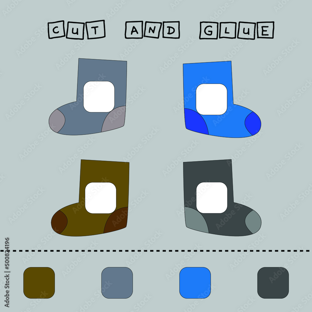 Find a shadow felt boots. Match boot with correct shadow. Preschool ...