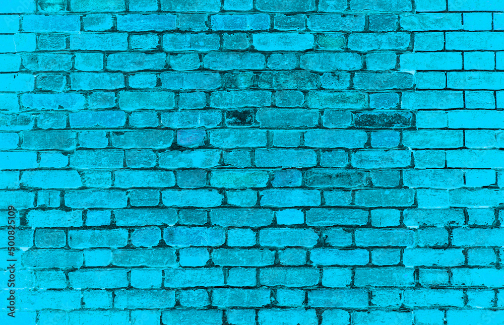 Cool blue textured brick background. Rough vintage architecture texture ...