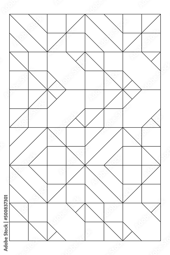 Coloring sheet of composition 4 variations of tile designs. Easy ...