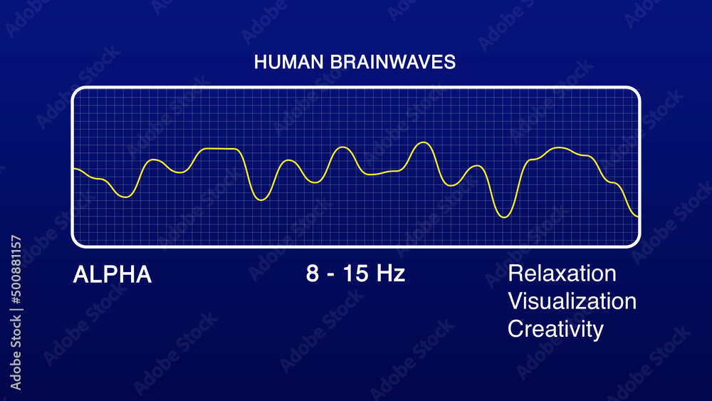 Alpha Human Brain Waves Diagram Illustration Stock Illustration | Adobe ...