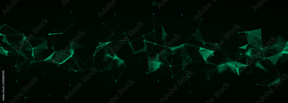 Futuristic global network connection structure. Cyber security digital data flow. Science ...