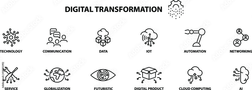 Digital Transformation icons, vector Stock Vector | Adobe Stock