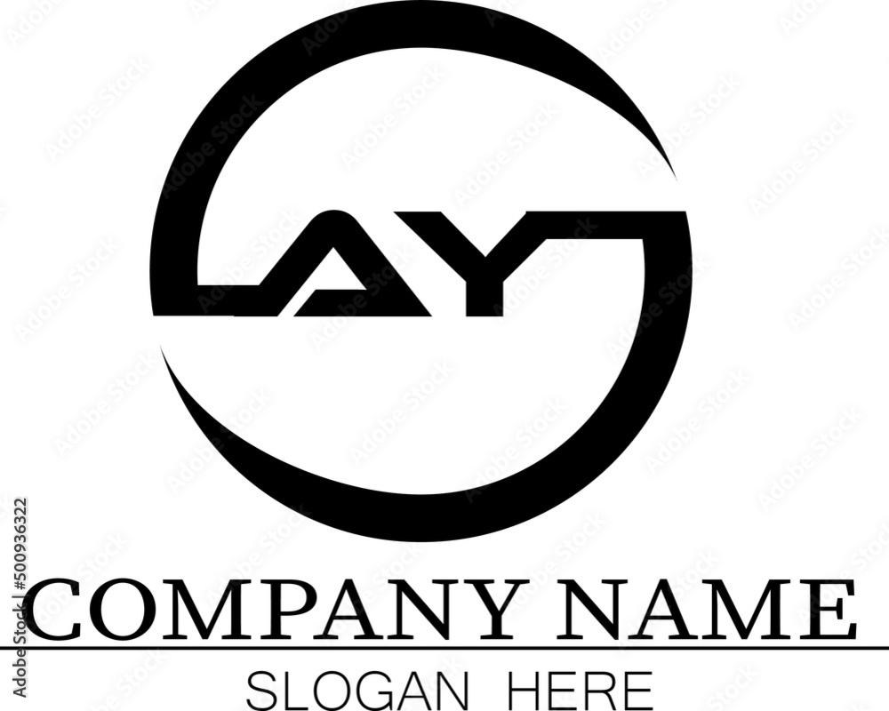 Abstract letter AY logo. initial logo design Stock Vector | Adobe Stock