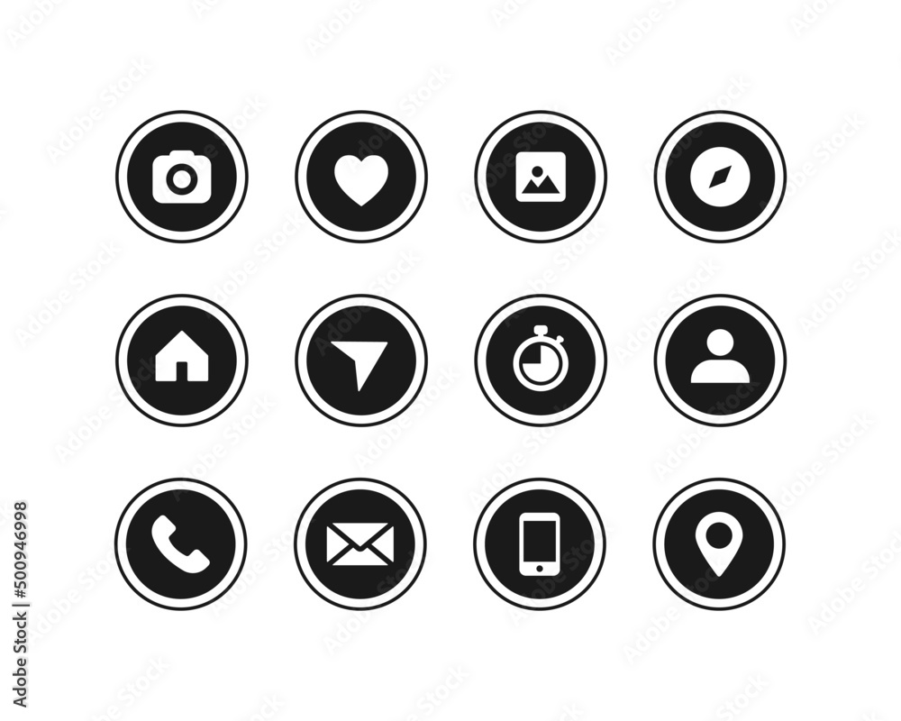 Social media icons set isolated on white background. Vector EPS 10 ...
