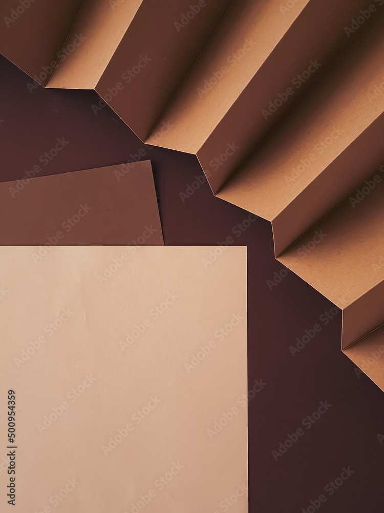 Beige and brown A4 papers as office stationery flatlay, luxury branding ...