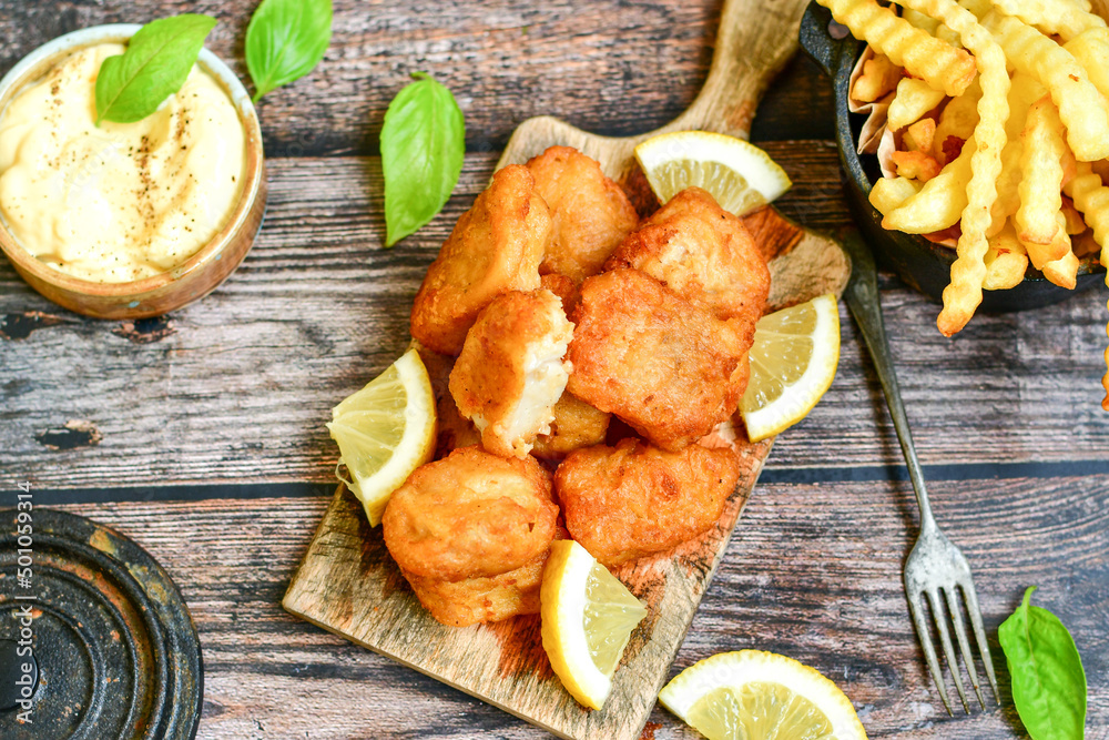 pollock fish and chips